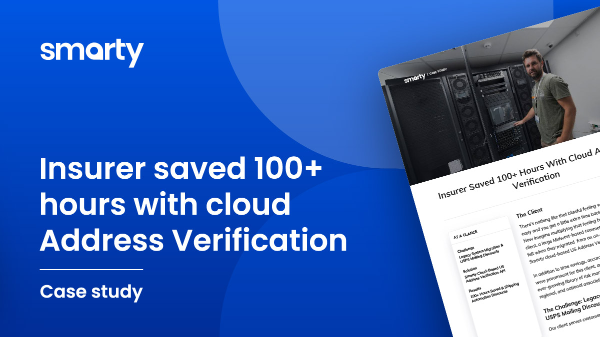 Insurer saved 100+ hours with cloud address verification