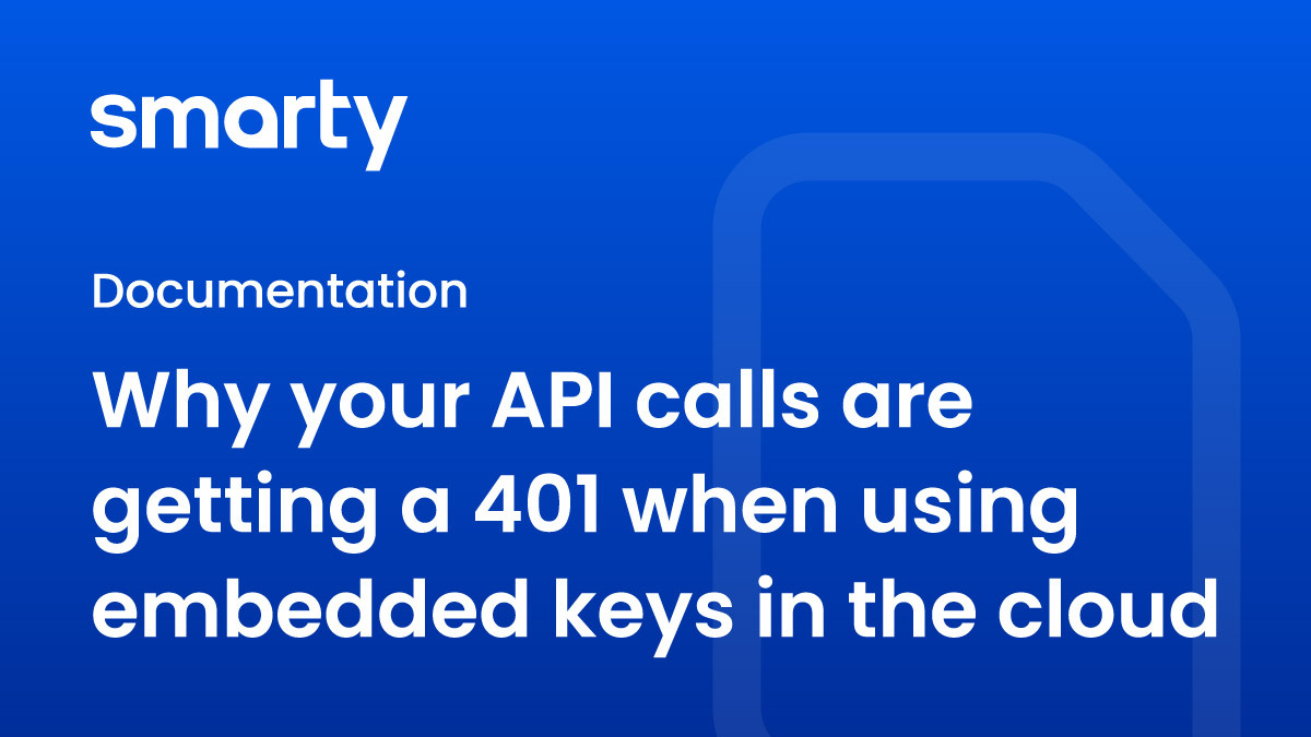 401 error when using embedded keys in the cloud